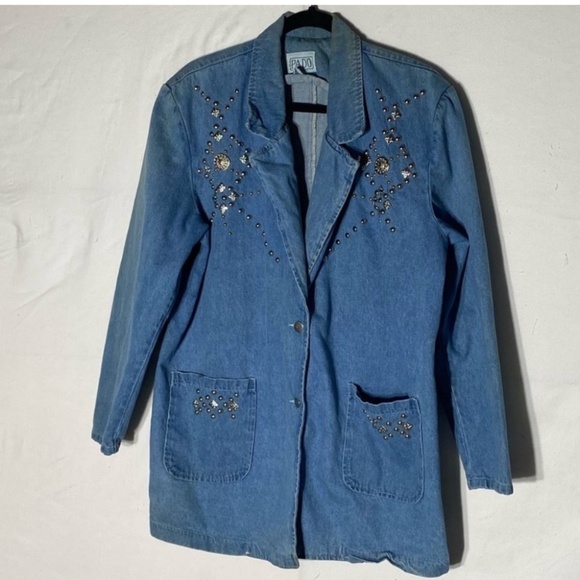 Vintage | Jackets & Coats | Vintage Pado Oversized Bedazzled Denim ...